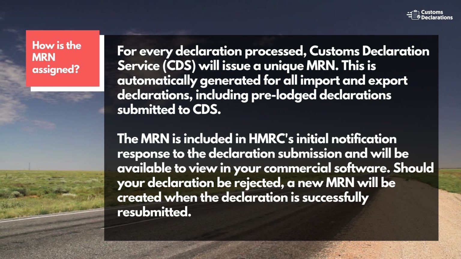 Movement Reference Number (MRN) | CUSTOMS ACRONYMS & GLOSSARY | Customs ...