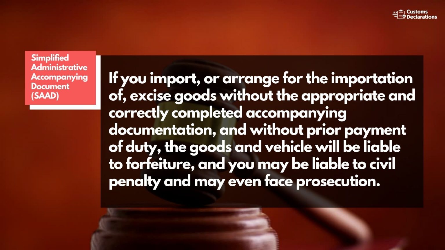 Simplified Administrative Accompanying Document (SAAD) | CUSTOMS ACRONYMS & GLOSSARY | Customs ...