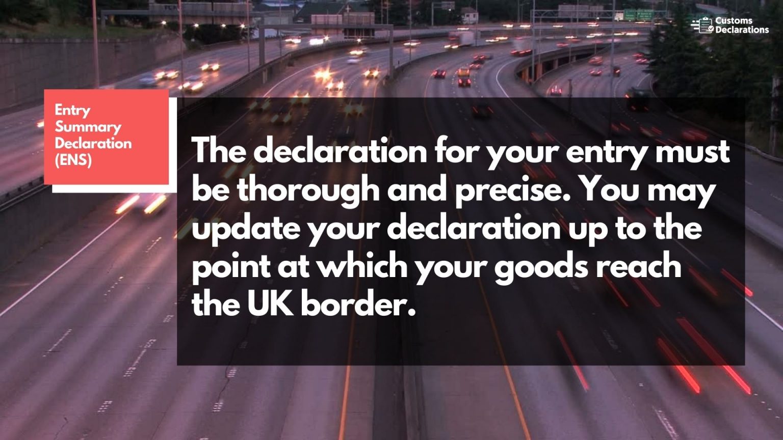 Entry Summary Declaration (ENS) | CUSTOMS ACRONYMS & GLOSSARY | Customs ...