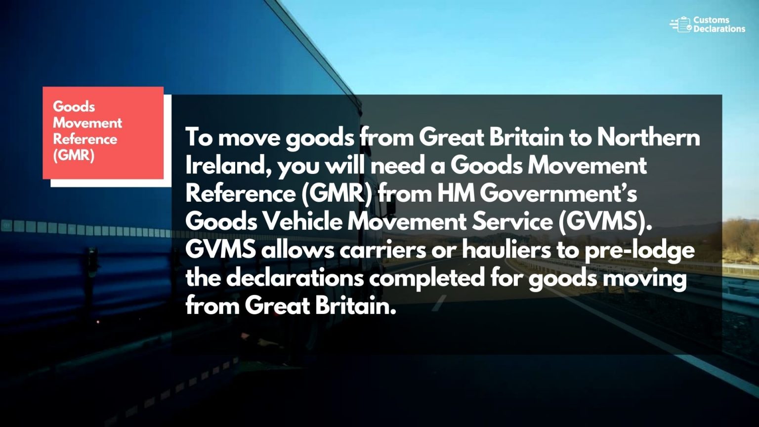 Goods Movement Reference (GMR) | CUSTOMS ACRONYMS & GLOSSARY | Customs ...