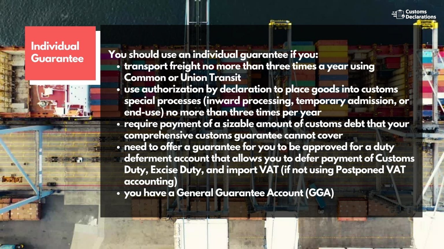 Customs Comprehensive Guarantee (CCG) | CUSTOMS ACRONYMS & GLOSSARY ...