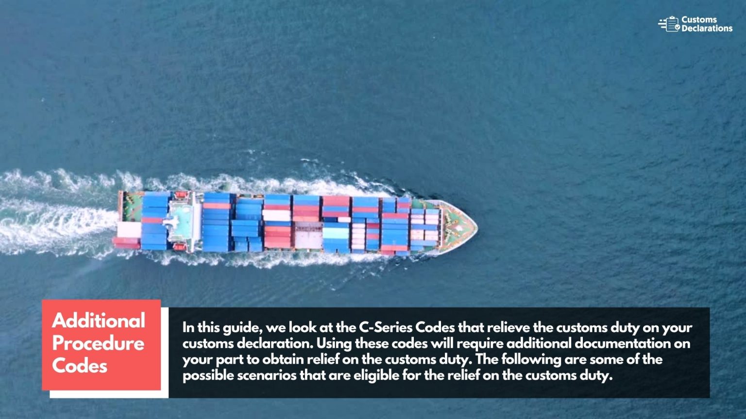 Customs Additional Procedure Codes for Duty Relief (C-Series Codes ...
