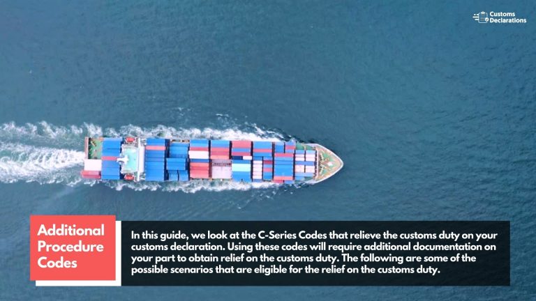 Customs Additional Procedure Codes for Duty Relief (C-Series Codes ...