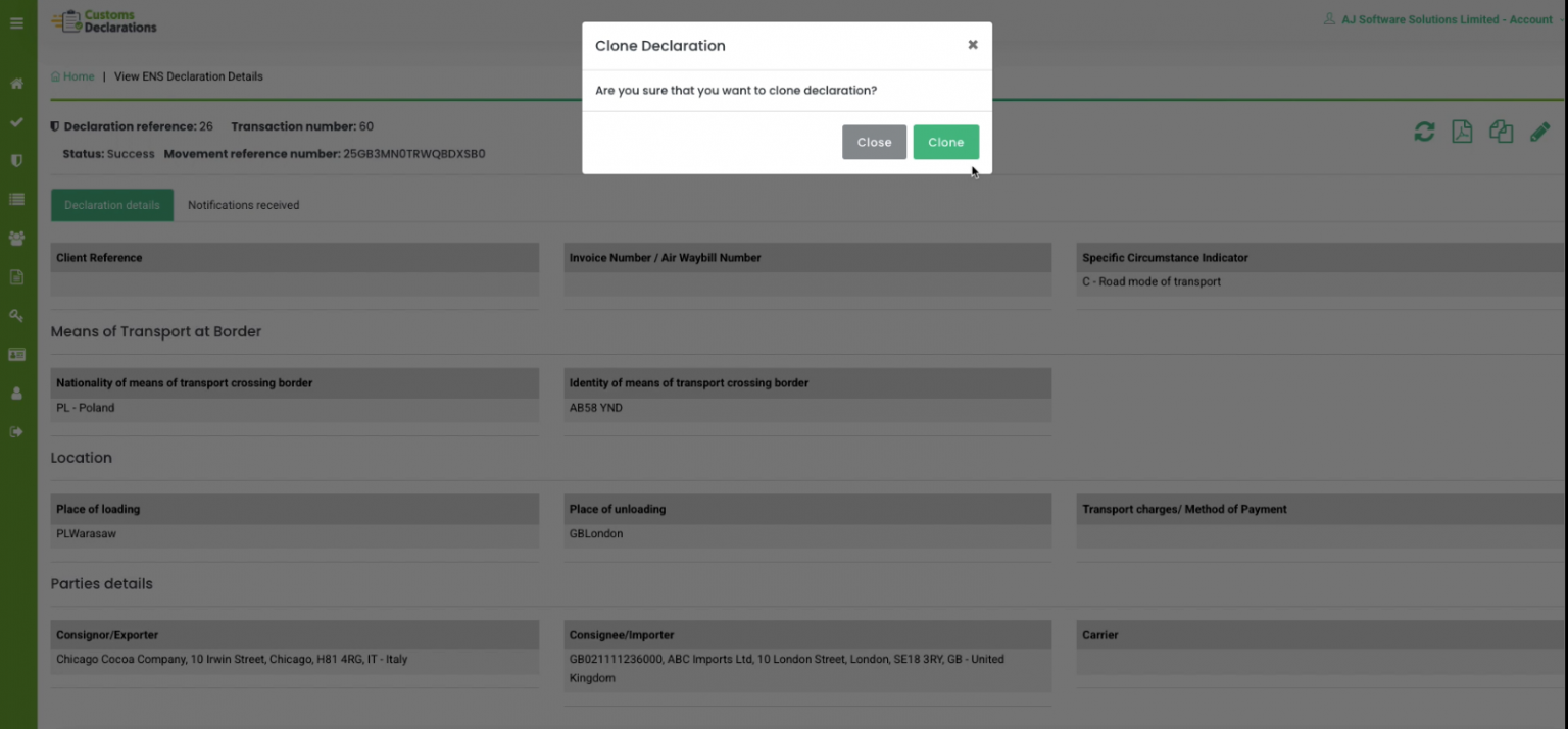 Submitting Safety and Security Declarations (ENS) on Customs ...
