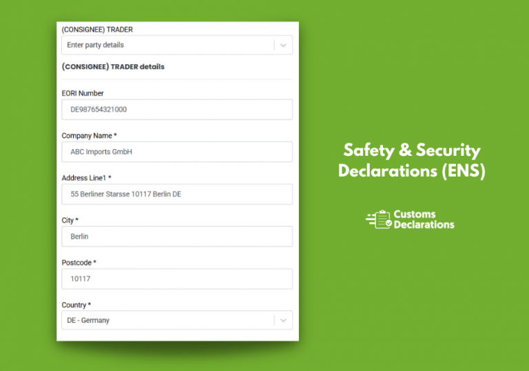 HMRC Safety & Security / GB Entry Summary Declaration (ENS) Data Entry ...