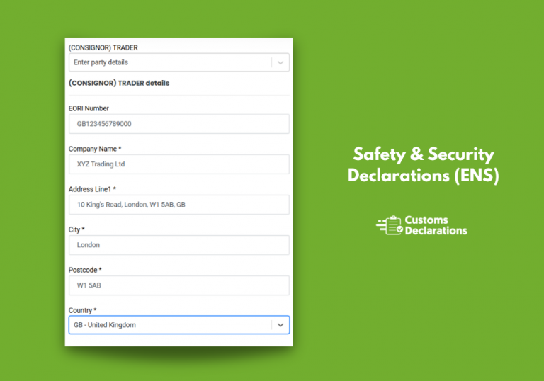 Hmrc Safety And Security Gb Entry Summary Declaration Ens Data Entry And Fields Requirement