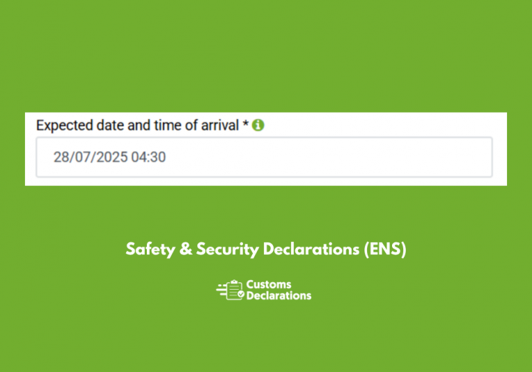 HMRC Safety & Security / GB Entry Summary Declaration (ENS) Data Entry ...