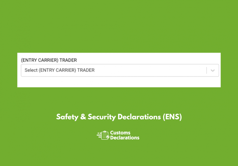 HMRC Safety & Security / GB Entry Summary Declaration (ENS) Data Entry ...