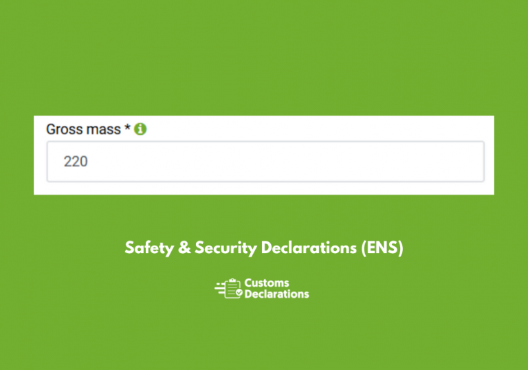 HMRC Safety & Security / GB Entry Summary Declaration (ENS) Data Entry ...