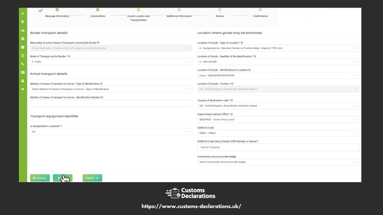 Entry into Customs Warehouse (H2) — Import Declaration Use-Case ...