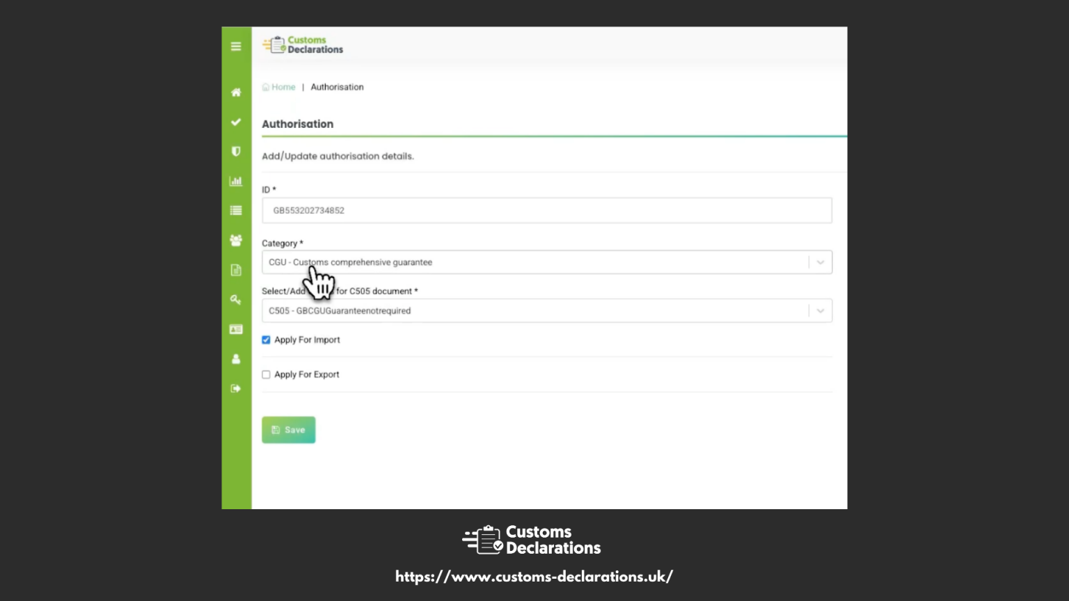 Entry into Customs Warehouse (H2) — Import Declaration Use-Case ...